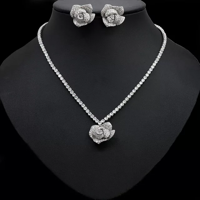 Stunning Rose Necklace Set – Nia